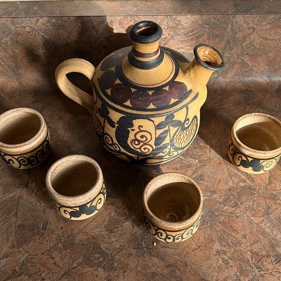 Kitchen | Vintage Yael Old Jaffa Israel Art Pottery Jug Vase And 4 ...